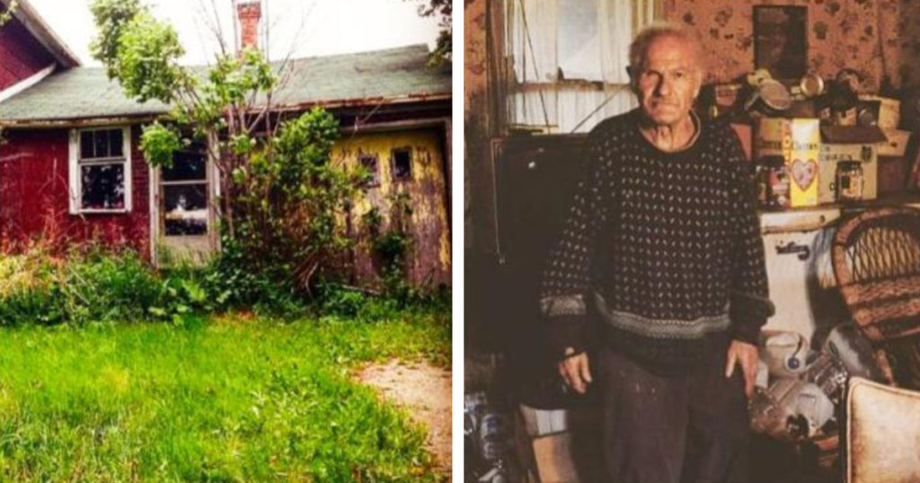 Mädchen findet einen alten Mann, der alleine in einem verlassenen Haus lebt